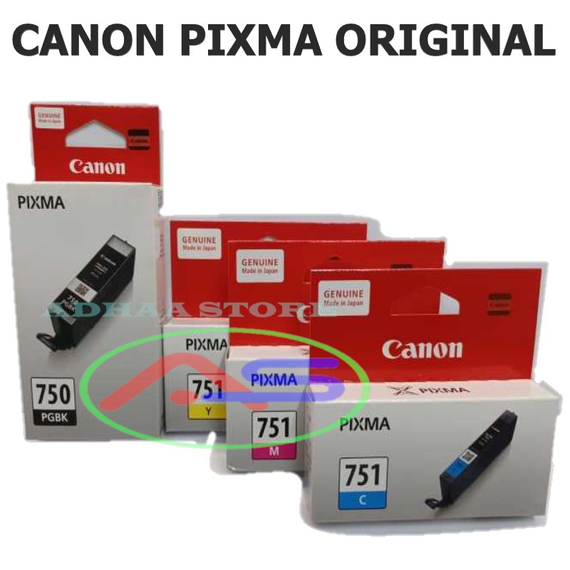 Jual Tinta canon 750 pgbk dan 751 color original tinta printer pixma ...