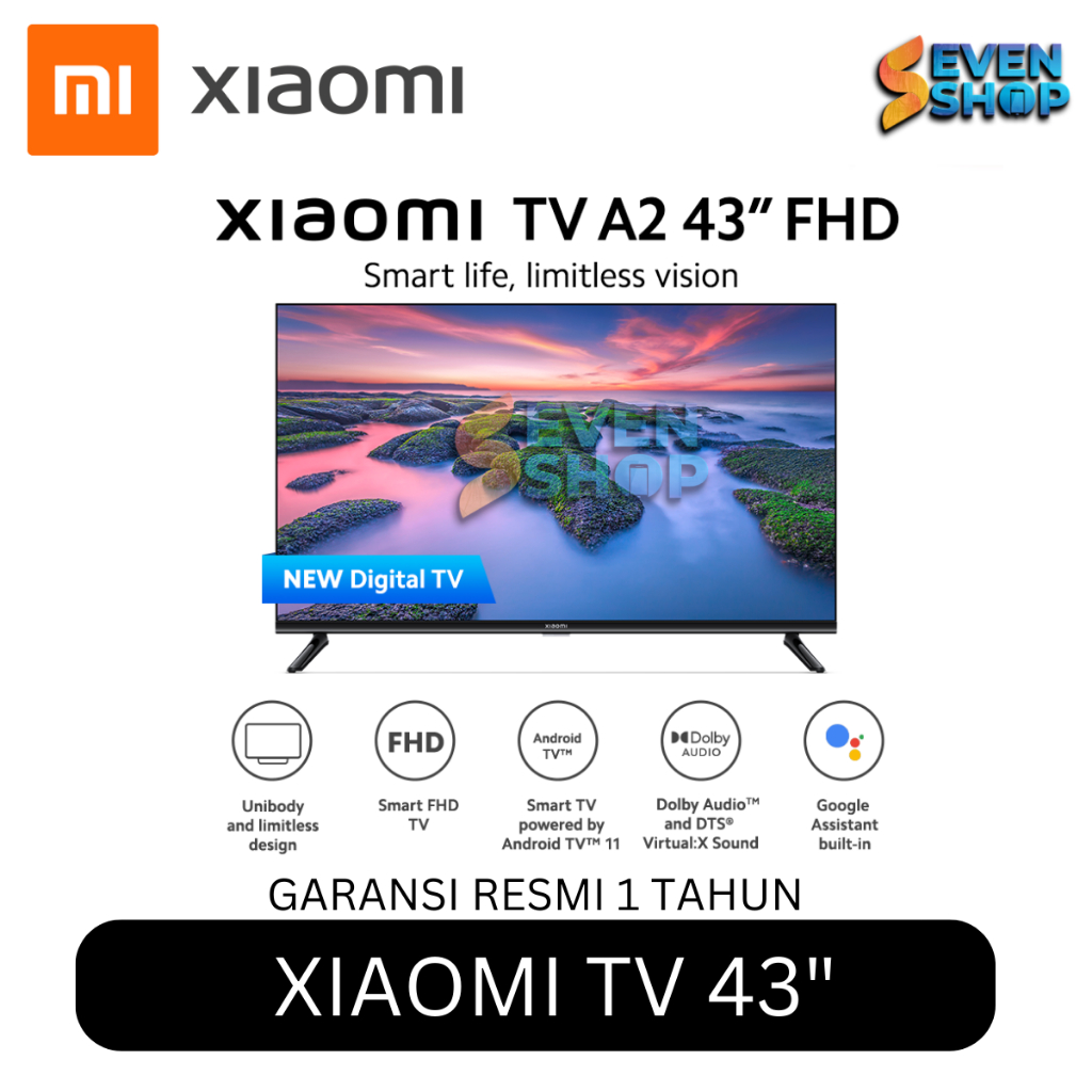 Jual Xiaomi TV A2 43" Inch FHD Smart Android TV 11.0 LED Full HD ...
