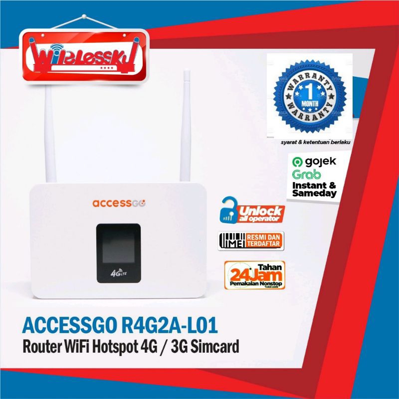 Jual AccessGo Router 4G 2 ANTENA 500MBPS White L01 | Shopee Indonesia