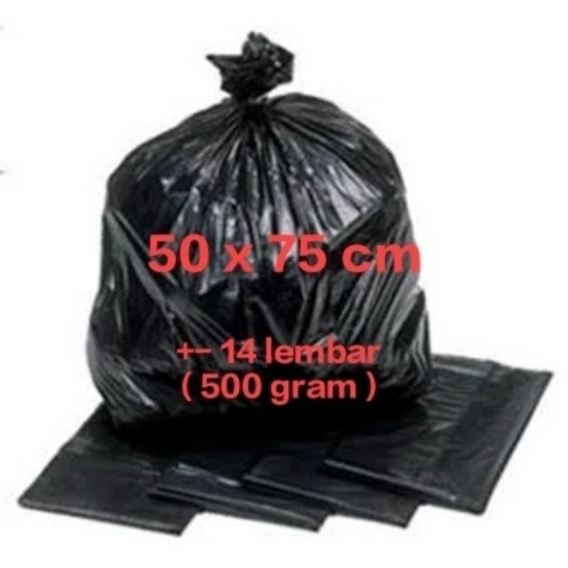 Jual KANTONG PLASTIK SAMPAH 50 X 75 CM - TEBAL 40 MICRON - HITAM TREST BAG | Shopee Indonesia