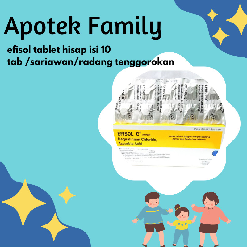 Jual efisol tablet hisap isi 10 tab /sariawan/radang tenggorokan ...