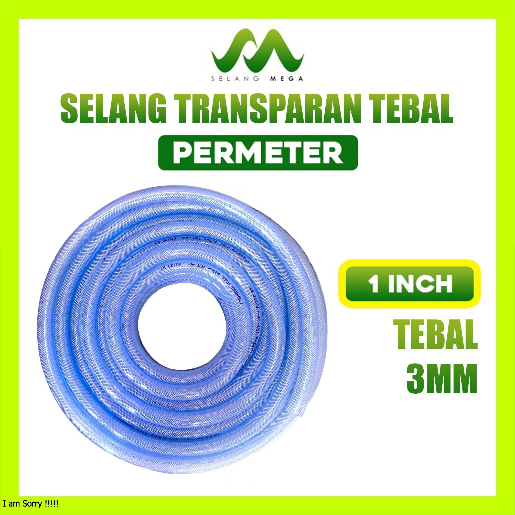Jual Selang Air Transparan 1 Inch Serat Benang Super Tebal Permeter ...