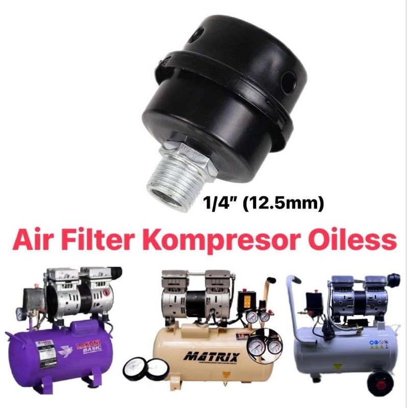 Jual air filter kompresor oiless silent 1/4" 12,5mm (BESI) | Shopee ...