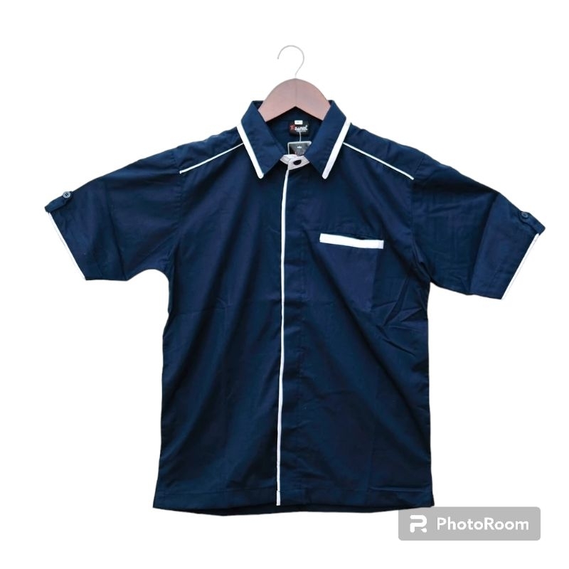 Jual DNL 057 Kemeja Seragam Kerja Kuning lis Hitam Kemeja Seragam Hitam ...