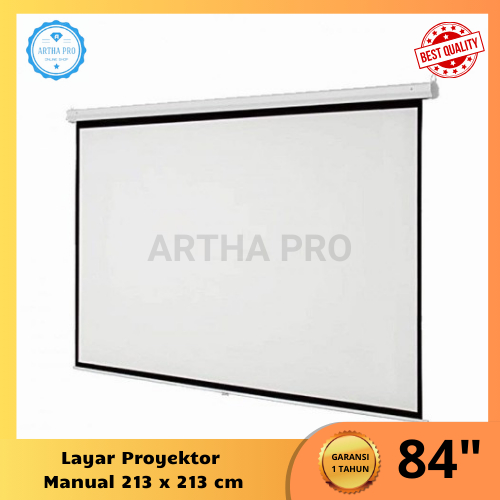 Jual Screen Projector Manual 84 inchi - Layar proyektor 84 213 x 213 cm | Shopee Indonesia