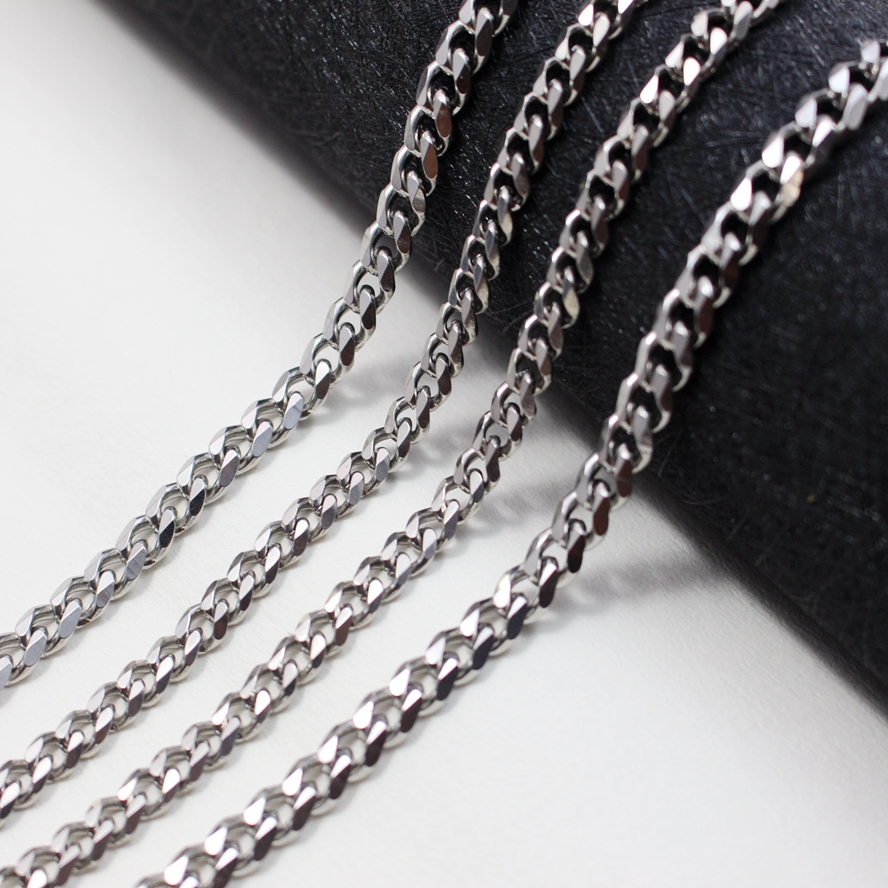 Jual KALUNG PRIA TITANIUM RANTAI BAJA STAINLESS SILVER MODEL PUNK ...
