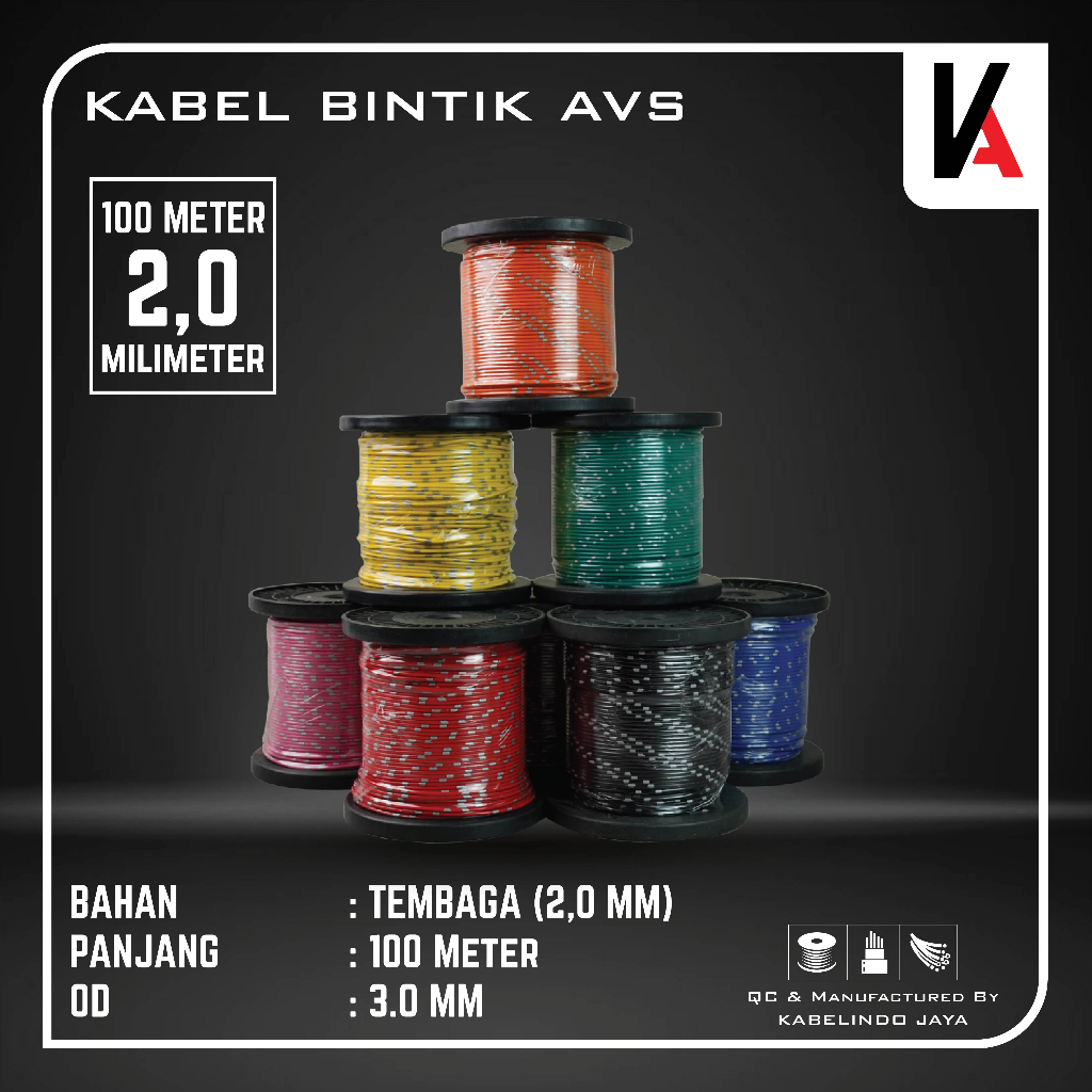 Jual Kabel Bintik AVS 2MM x 100M Kabel Otomotif Body Mobil Motor ...