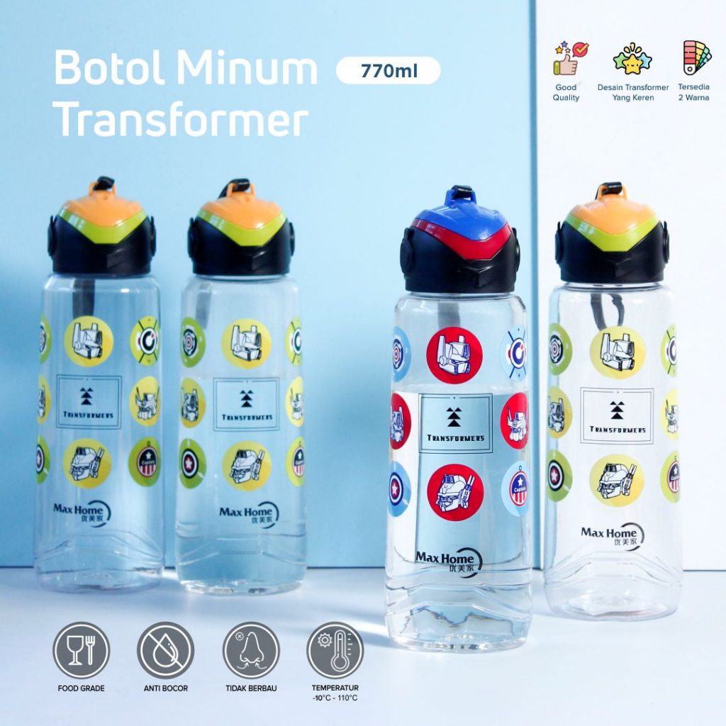 Jual Botol Air Minum Portable Anak Karakter Transformer 770 ml BPA FREE ...