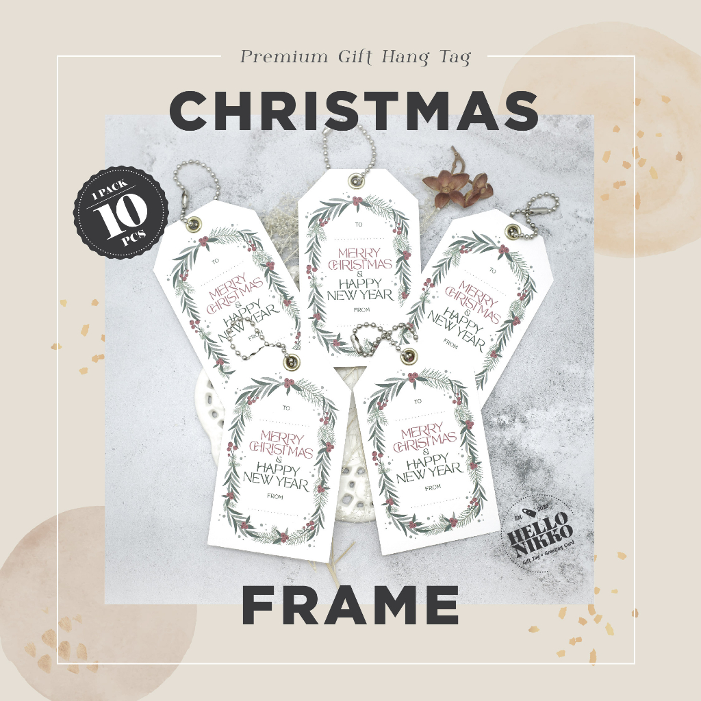 Jual Christmas frame gift tag - Hang tag kartu ucapan kado sticker ...