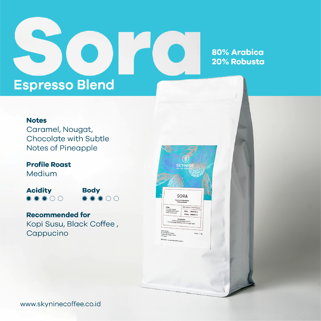 Jual BIJI KOPI ESPRESSO SORA BLEND 80% ARABIKA 20% ROBUSTA 1KG | Shopee Indonesia