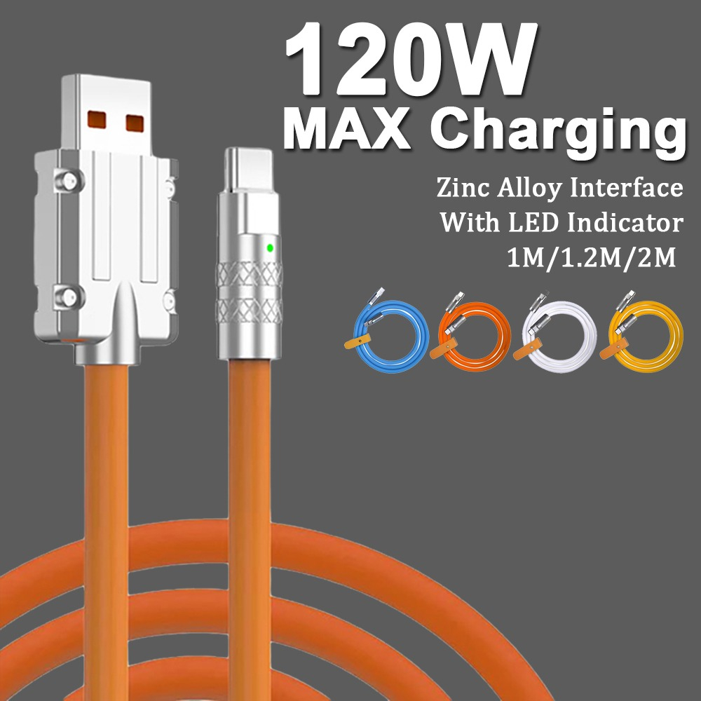 Jual Kabel Data Micro Super Fast Charging 120W Kabel Silicon 100cm ...