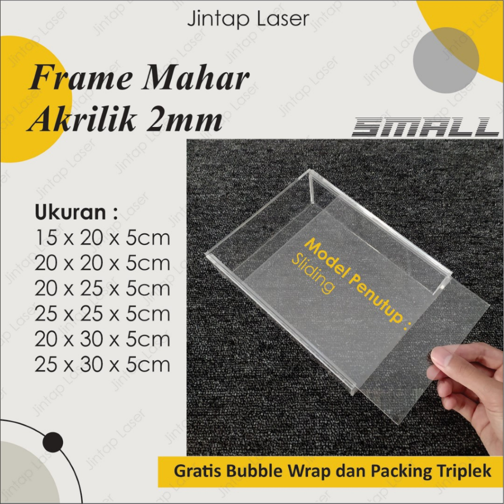 Jual Frame Akrilik Mahar 2mm 15x20 20x20 20x25 25x25 20x30 25x30 ...