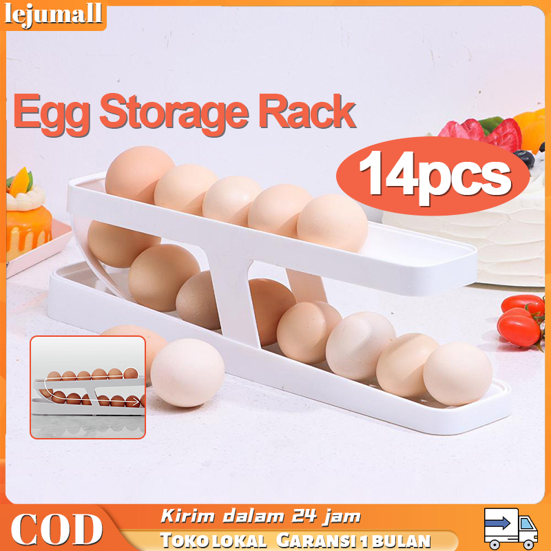 Jual Rak Penyimpanan Telur Kulkas Lapisan Ganda Wadah Penyimpanan Telur ...