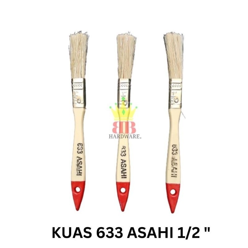 Jual KUAS 633 ASAHI / KUAS GAGANG KAYU 1/2 INCH 3/4 INCH 5 INCH / KUAS ...