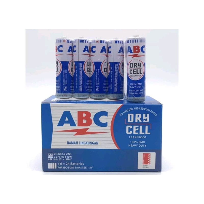 Jual BATERAI BATRE ABC BIRU AA - 12 PCS | Shopee Indonesia