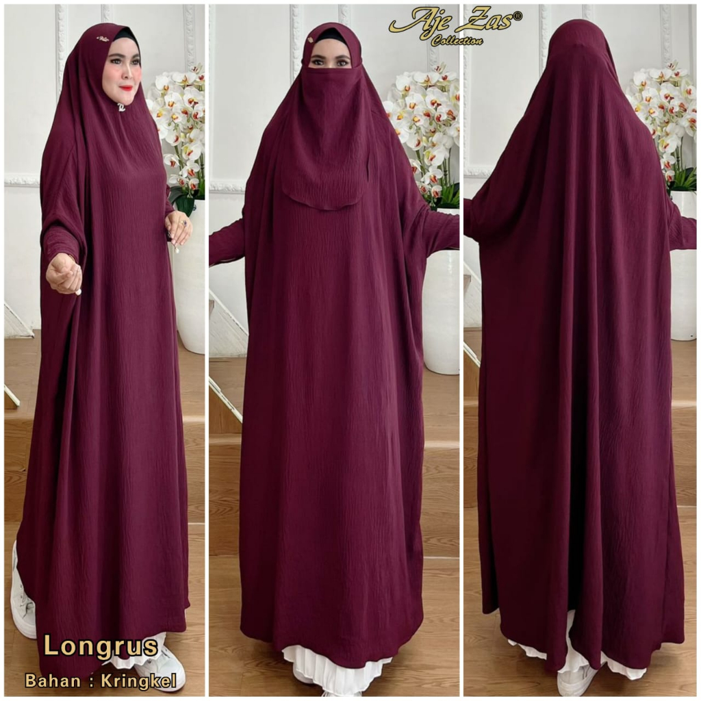 Jual AJE ZAS - Khimar Jumbo Pet Antem / dagu Malay Kode-LONGRUS Matt Crinkle Airflow | Shopee ...