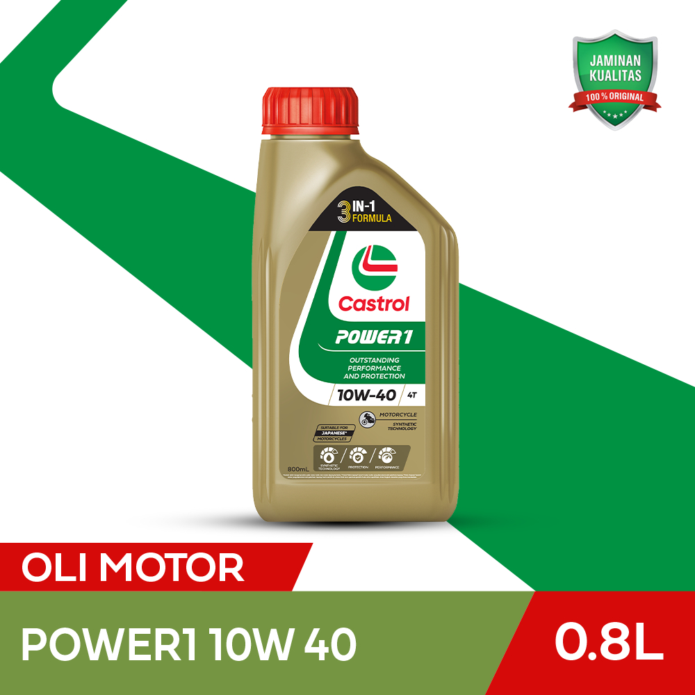 Jual Oli Mesin Motor Castrol POWER1 4T 10W-40 (0.8L) | Shopee Indonesia