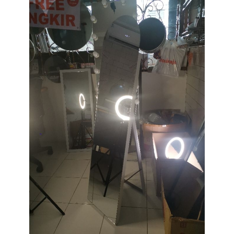 Jual KACA CERMIN STANDING FRAMELESS OVALE CERMIN BERDIRI ROUNDED ...