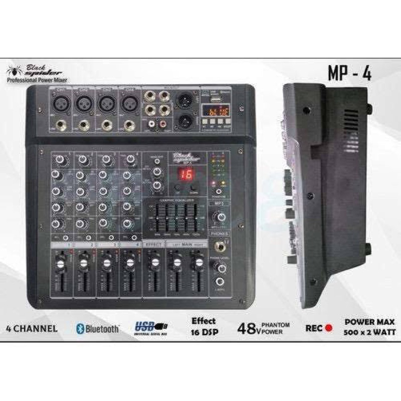 Jual Blackspider Power mixer 4 channel BLACKSPIDER MP4 power mixer ...