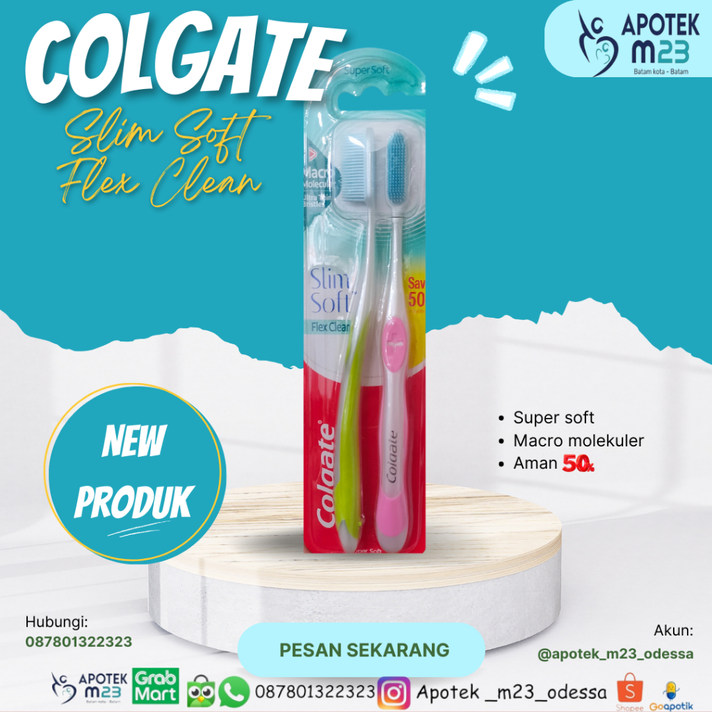 Jual Colgate SlimSoft Flex Clean Charcoal Ultra Soft Toothbrush - Sikat ...