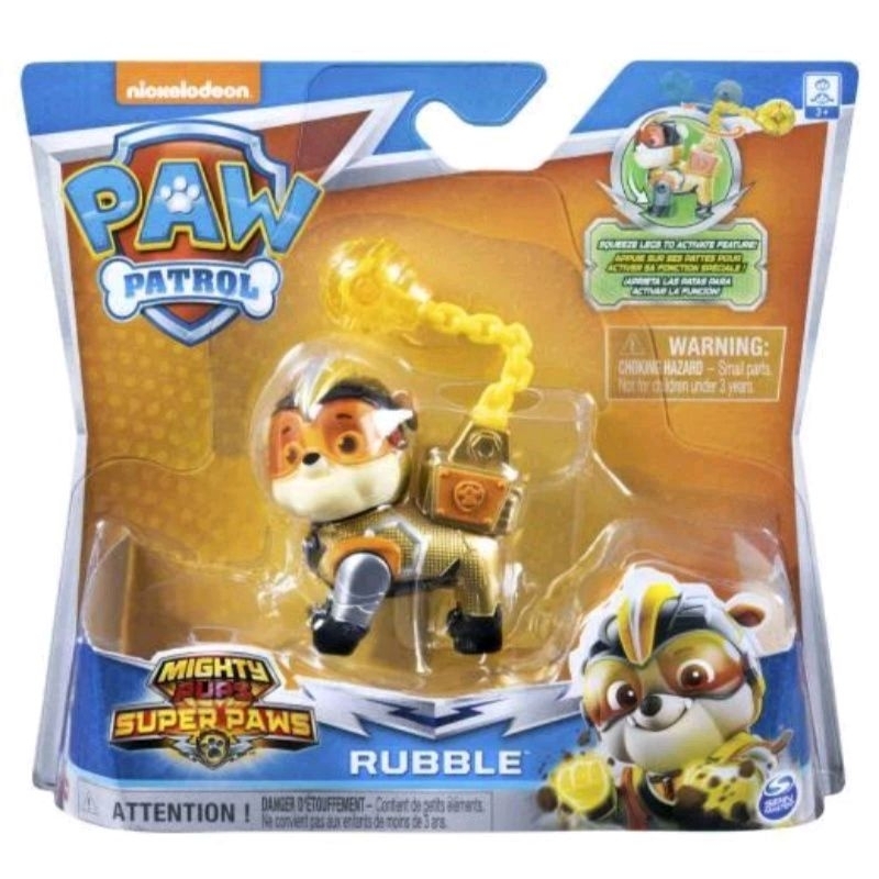 Jual Paw patrol mighty pups super paws Rubble Figure original | Shopee ...