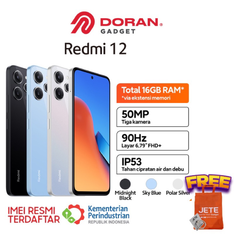 Jual Xiaomi Redmi 12 RAM 8GB ROM 128GB 256GB | (8GB/128GB) | (8GB/256GB ...