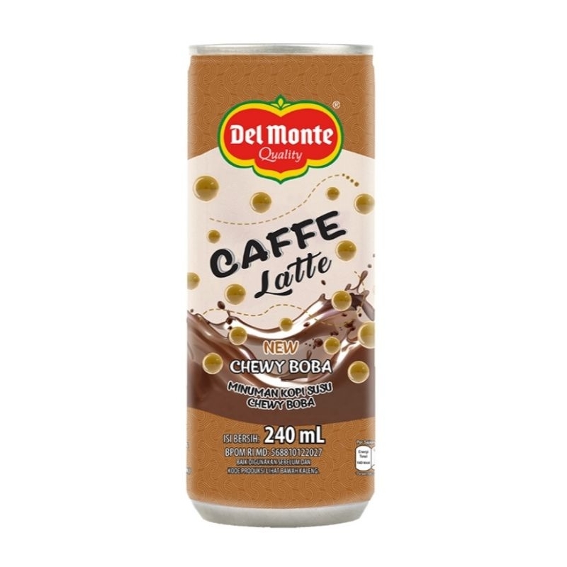 Jual del monte caffe latte minuman kopi susu chewy boba 240ml | Shopee ...