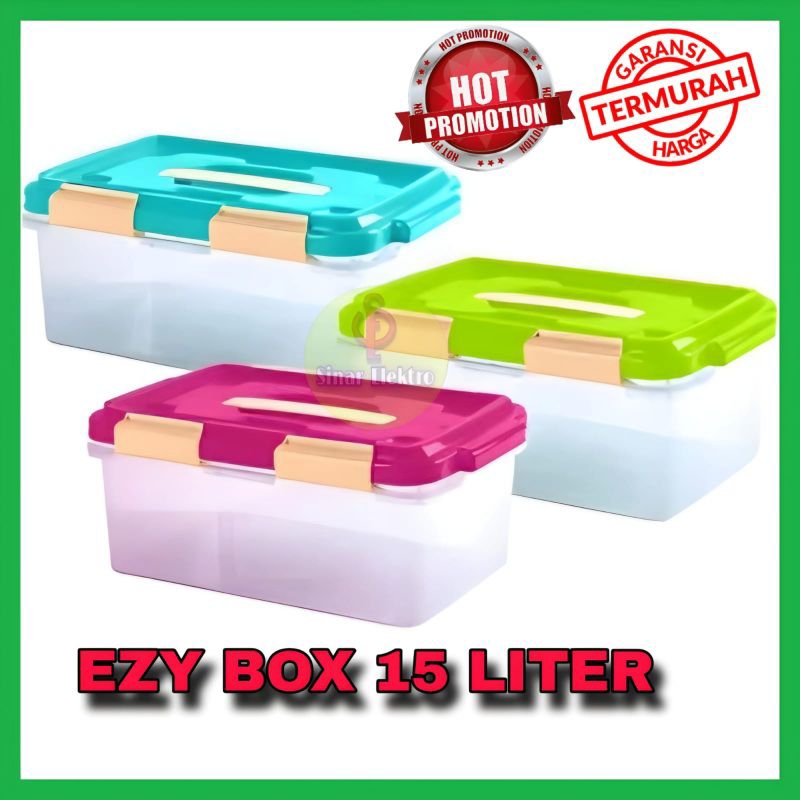Jual EZY BOX CONTAINER CB 15 LITER KOTAK/TEMPAT PENYIMPANAN WADAH PLASTIK KUAT DAN KOKOH ...