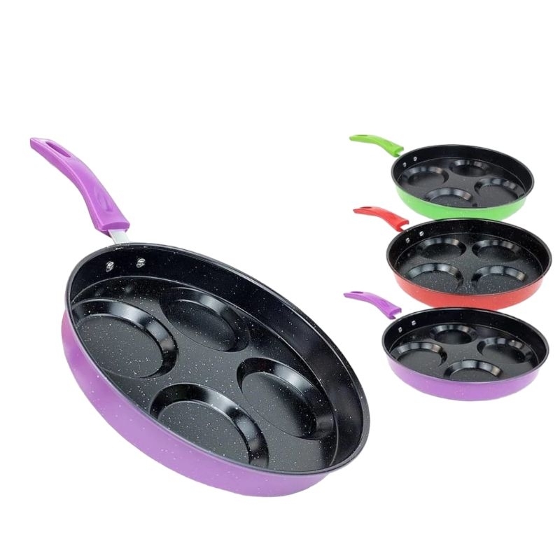 Jual FRYFAN WARNA TEFLON CETAKAN TELUR 4 LUBANG | Shopee Indonesia