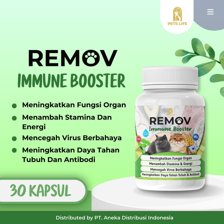 Jual REMOV Vitamin Kucing ALL VARIAN isi 30 kapsul (Nafsu Makan, Berat ...