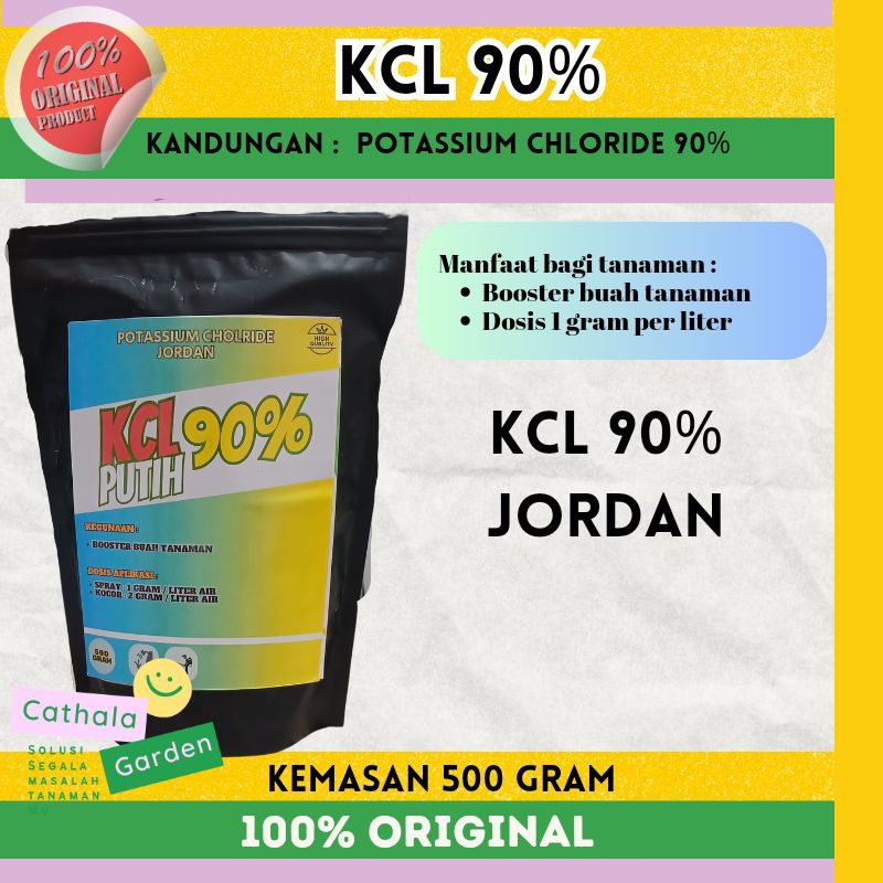 Jual KCL 90% JORDAN KEMASAN 500 GRAM | POTASSIUM CHLORIDE | PUPUK BOOSTER BUAH TANAMAN | Shopee ...