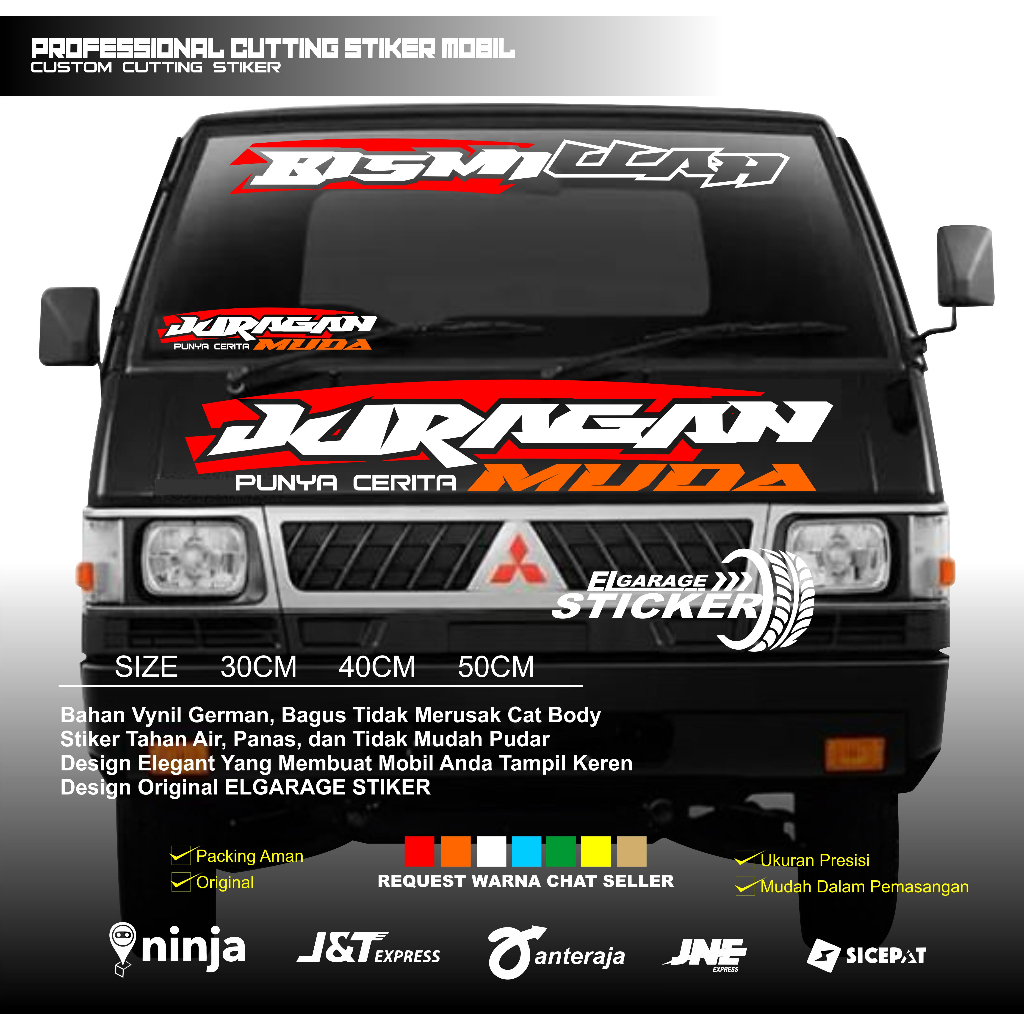 Jual Stiker kaca depan mobil pick up l300 cutting stiker cabin depan ...