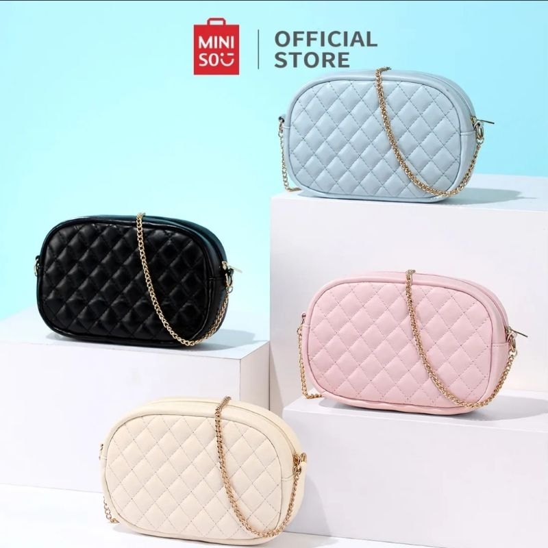 Jual MINISO OFFICIAL! Diamond Lattice Pattern Quilted crossbody bag ...