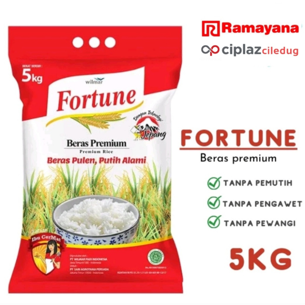 Jual beras 5kg#fortune#ramayana ciledug | Shopee Indonesia