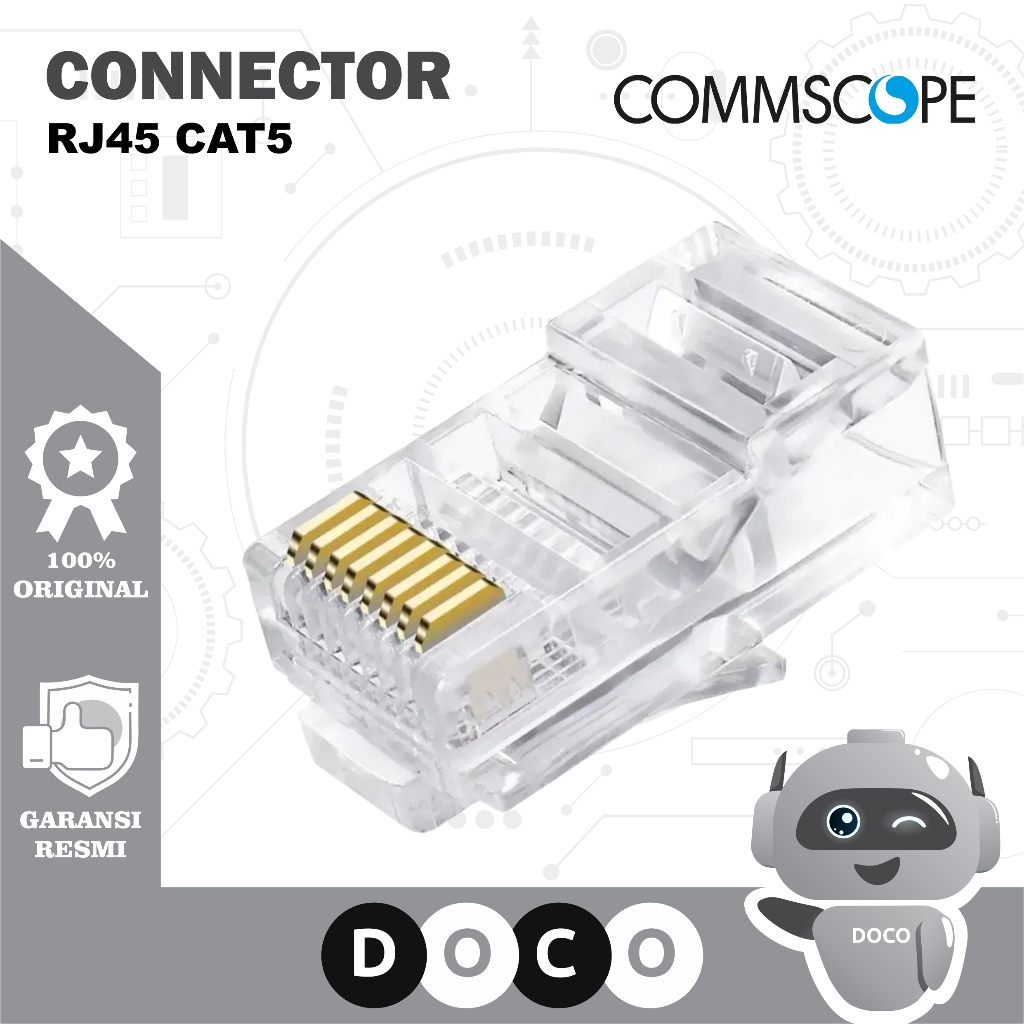 Jual Commscope Connector LAN RJ45 CAT 5 Konektor Kabel Kepala Jack Plug ...
