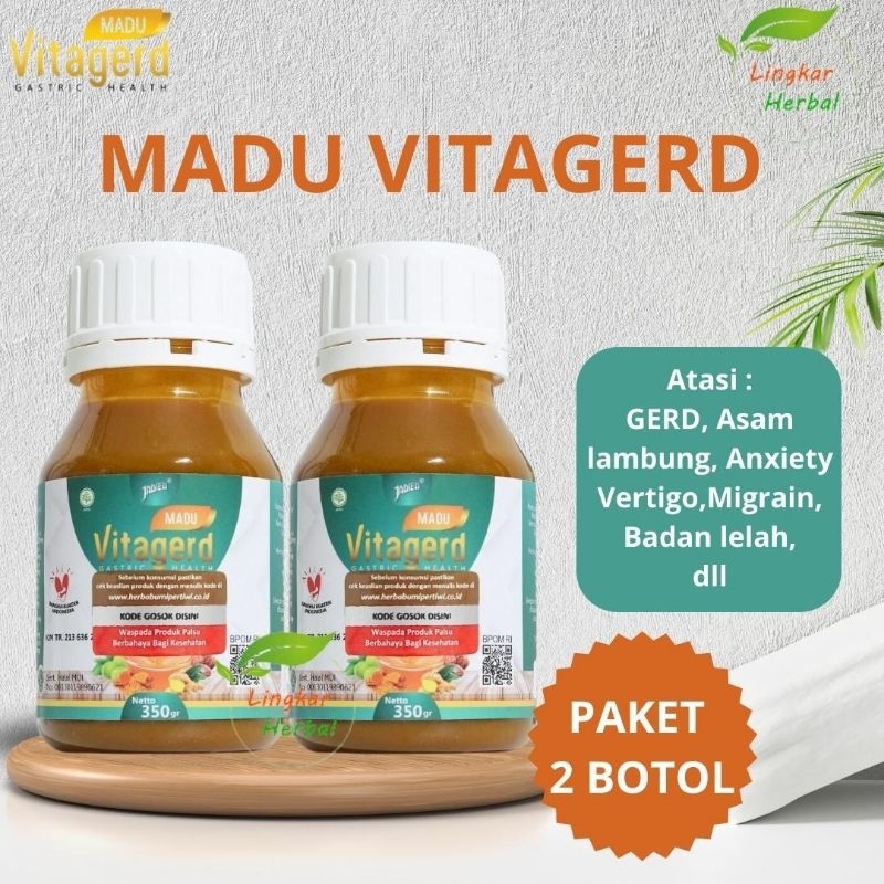 Jual Madu VITAGERD PAKET 2 BOTOL Herbal GERD dan Asam Lambung Original ...