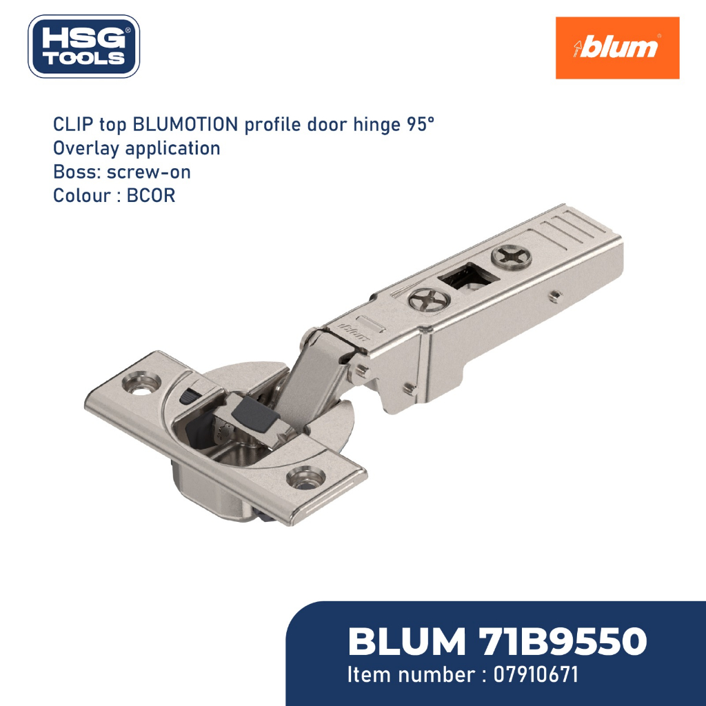 Jual BLUM ENGSEL SENDOK 71B9550 CLIP TOP BLUMOTION HINGE 95° OVERLAY ...