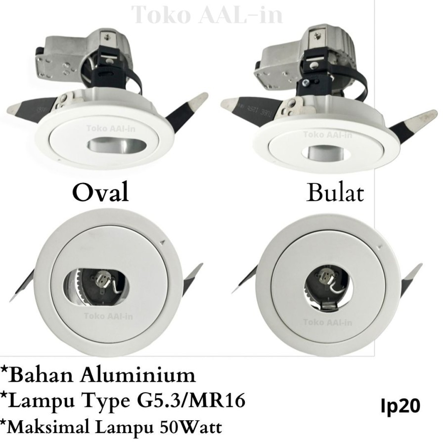 Jual downlight pinhole jenis rise mr16 kap spotlight inbow plafon mr16 ...