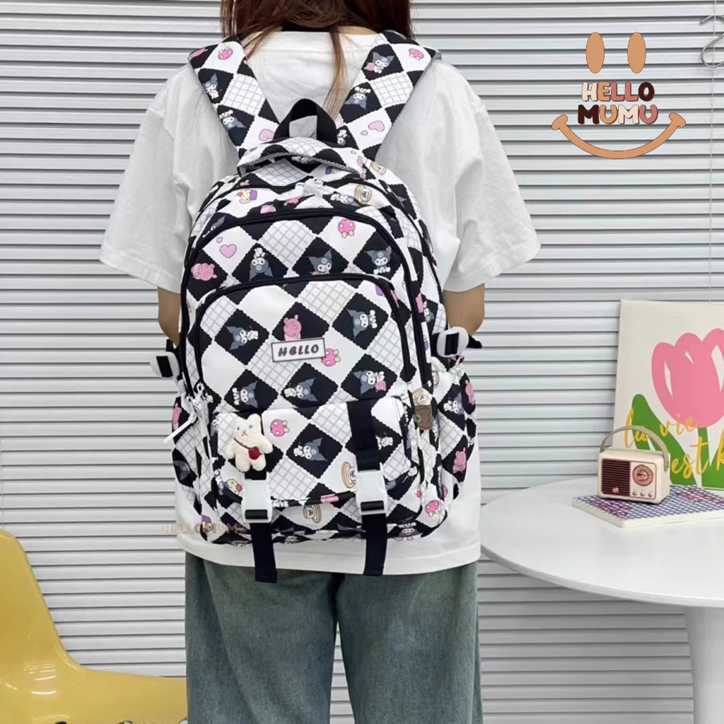 Jual Hellomumu Backpack/ Sling Bag KUROMI CHARACTER BAG-HM1045 | Shopee ...