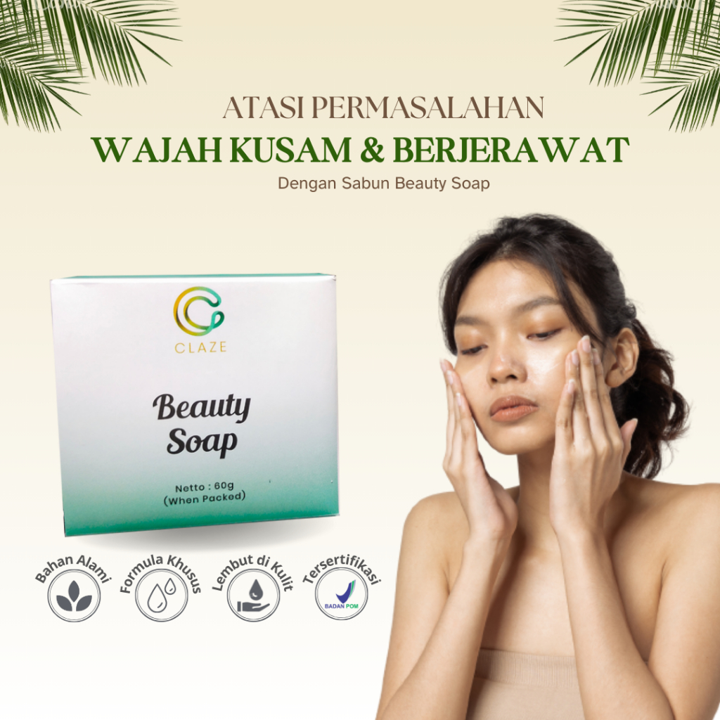 Jual Beauty Soap Claze Original Sabun muka herbal atasi jerawat komedo ...
