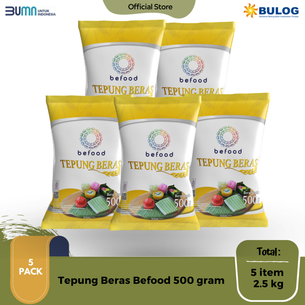 Jual BULOG - Tepung Beras Befood 500 gr - 5 Pcs | Shopee Indonesia