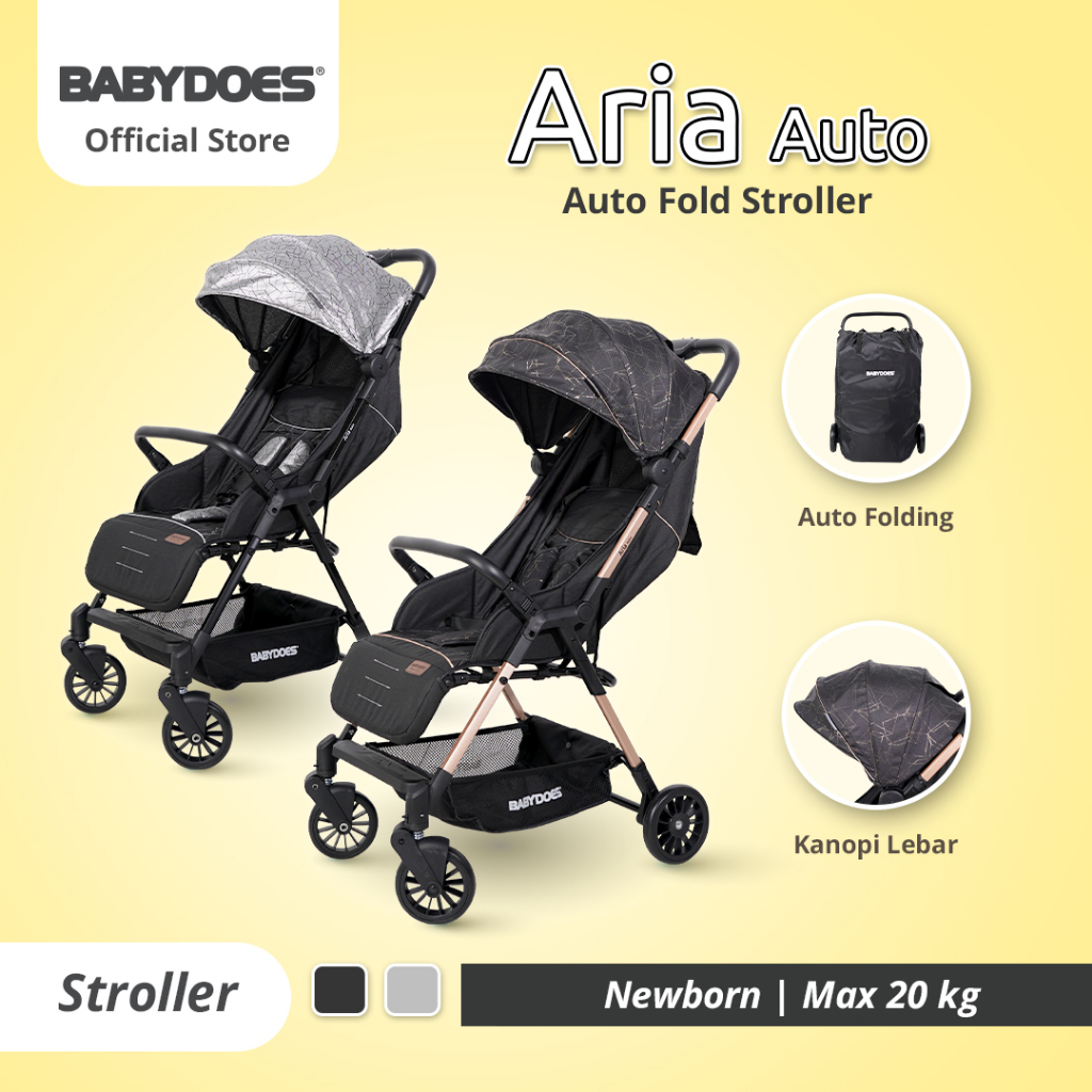 Jual BABYDOES STROLLER ARIA AUTO • MULTI-FUNCTIONAL BABY STROLLER ...