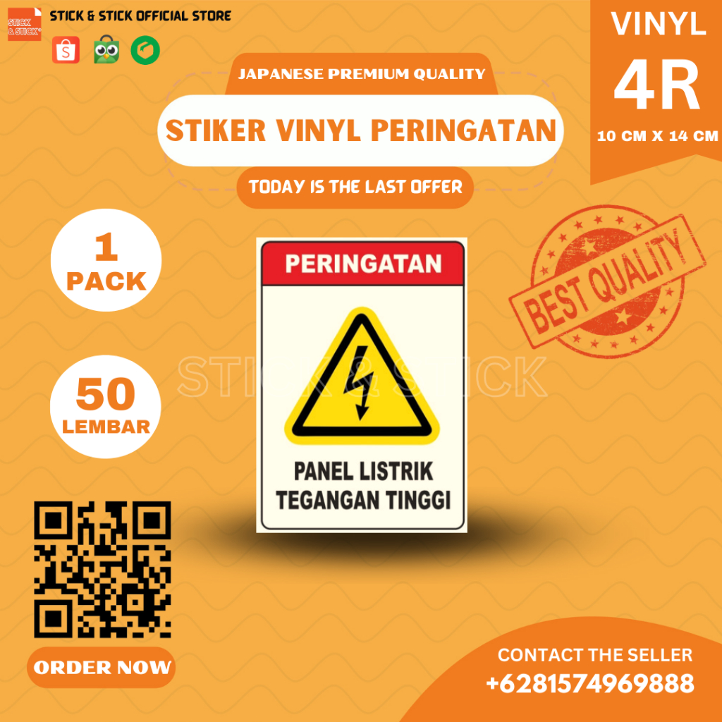 Jual Stiker Vinyl Peringatan Panel Listrik Tegangan Tinggi / Stiker ...