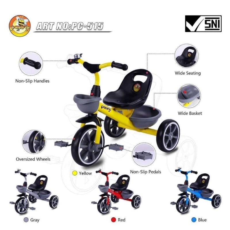 Jual Pacific Jr Sepeda Roda 3 Pedal PC-515 / Sepeda Anak Roda 3 ...