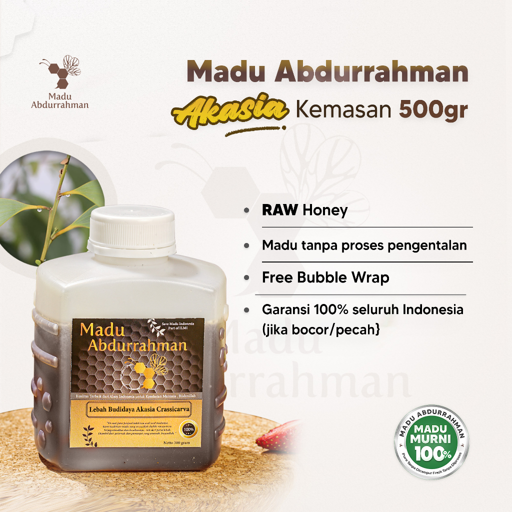 Jual Madu Akasia Crassicarva (500g). Madu Abdurrahman 100% MURNI & ASLI ...