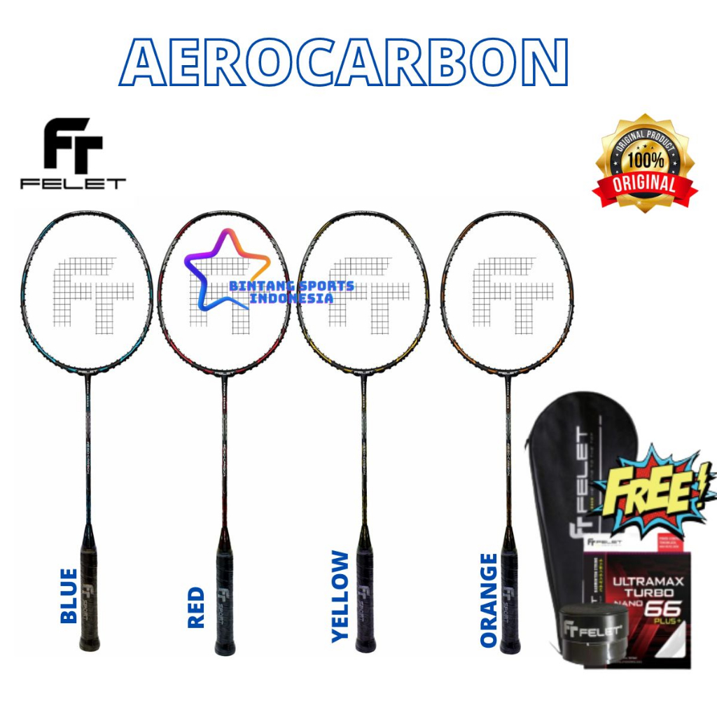 Jual RAKET FELET BADMINTON BULUTANGKIS FELET AEROCARBON AERO CARBON ...