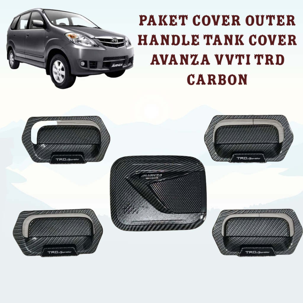 Jual Paket Cover Handle Outer Tank Cover CARBON Mobil Avanza Xenia ...