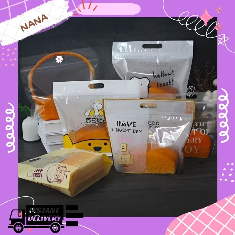 Jual Plastik roti tawar / donat Kantong Zipper Tenteng bag bread toats ...