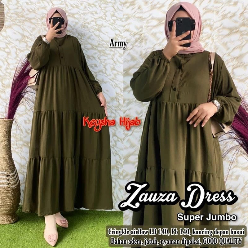 Jual gamis zauza jumbo LD 120 - 130 cringkel | Shopee Indonesia