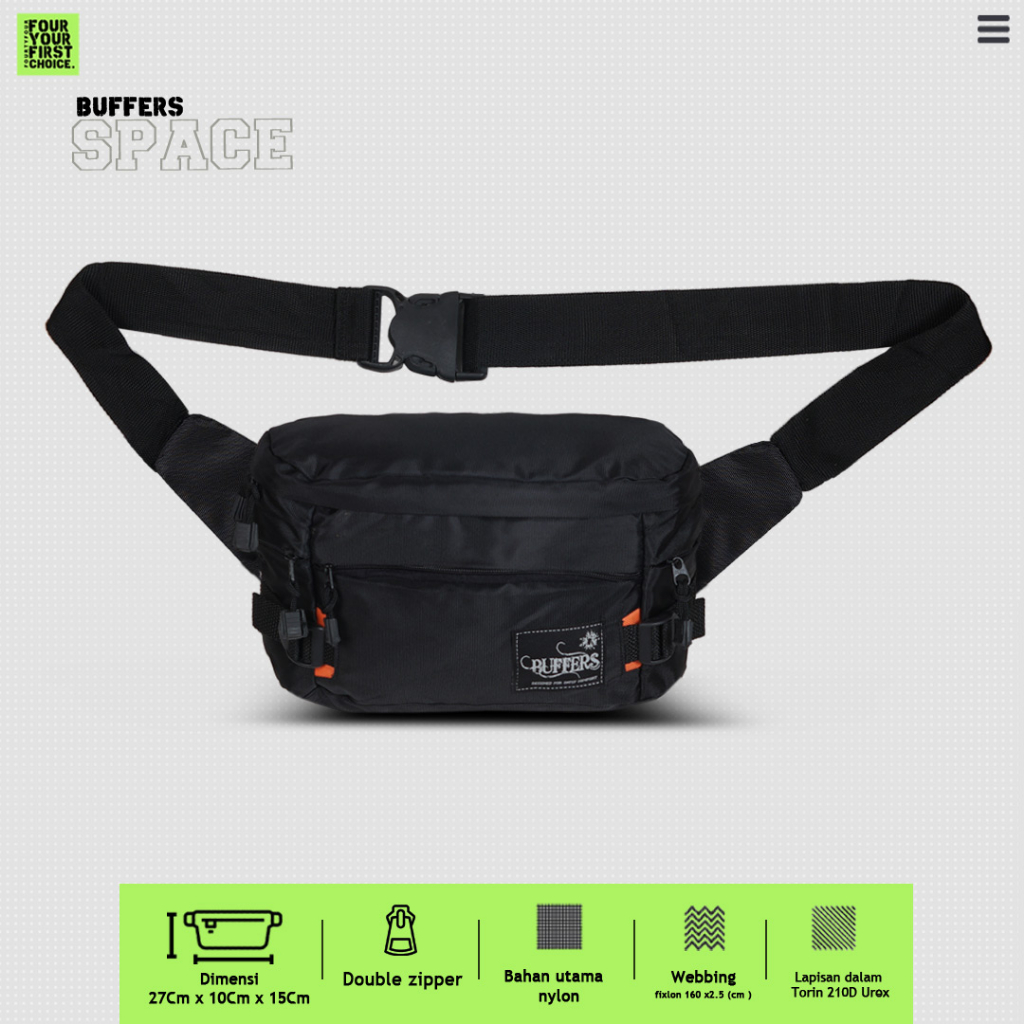 Jual FOURTYFOUR - Tas Waistbag Space - Tas Pinggang Pria Premium ...